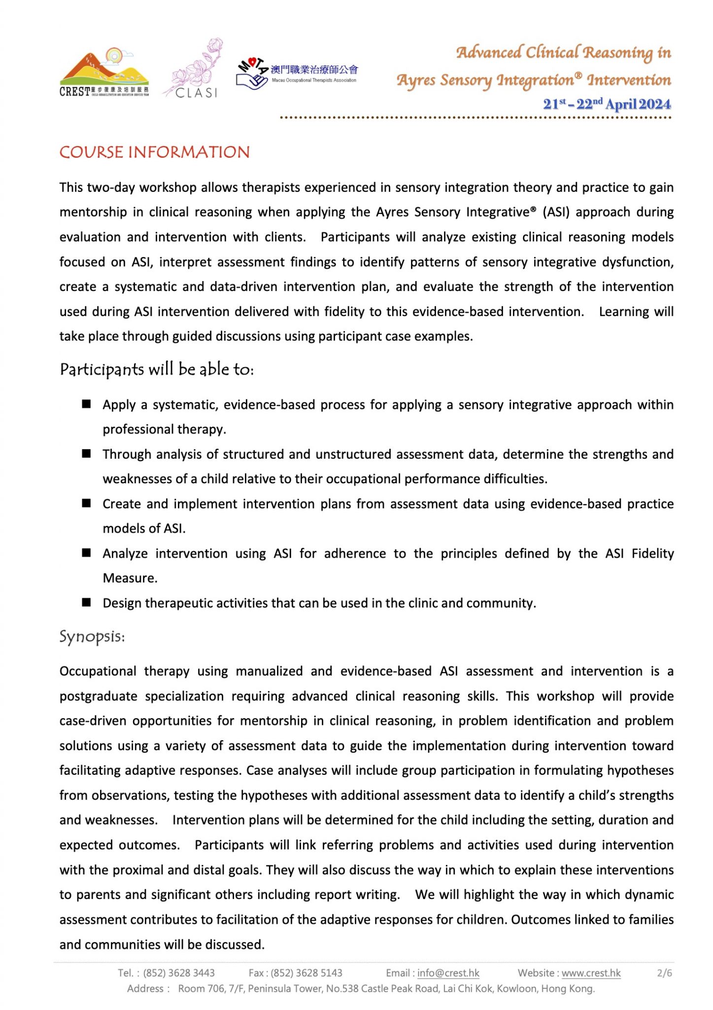 Advanced Clinical Reasoning in Ayres Sensory Integration® Intervention ...